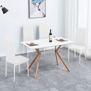 Modern Minimalist Style Dining Table Set - Bed Bath & Beyond - 36861249