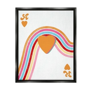 Stupell Ace Of Hearts Rainbow Shapes Framed Floater Canvas Wall Art by Ashley Singleton - Bed ...