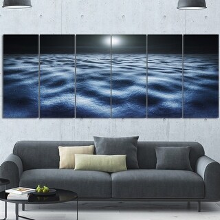 Designart "Night With Fool Moon in Sky" Large Landscape Canvas Art ...
