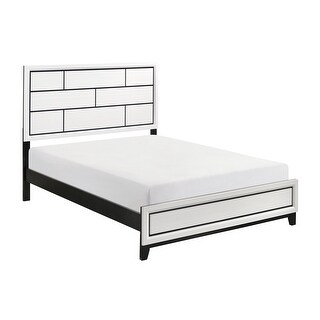 California King Size Wood Modern Platform Bed with Black Line Design ...