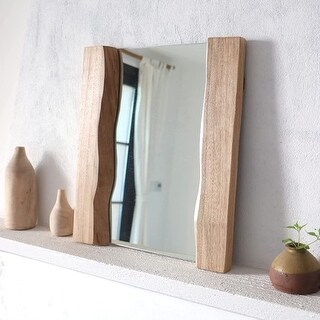 Rustic Rectangular Wall Mirror, Vintage Decorative Wood Framed Bathroom ...