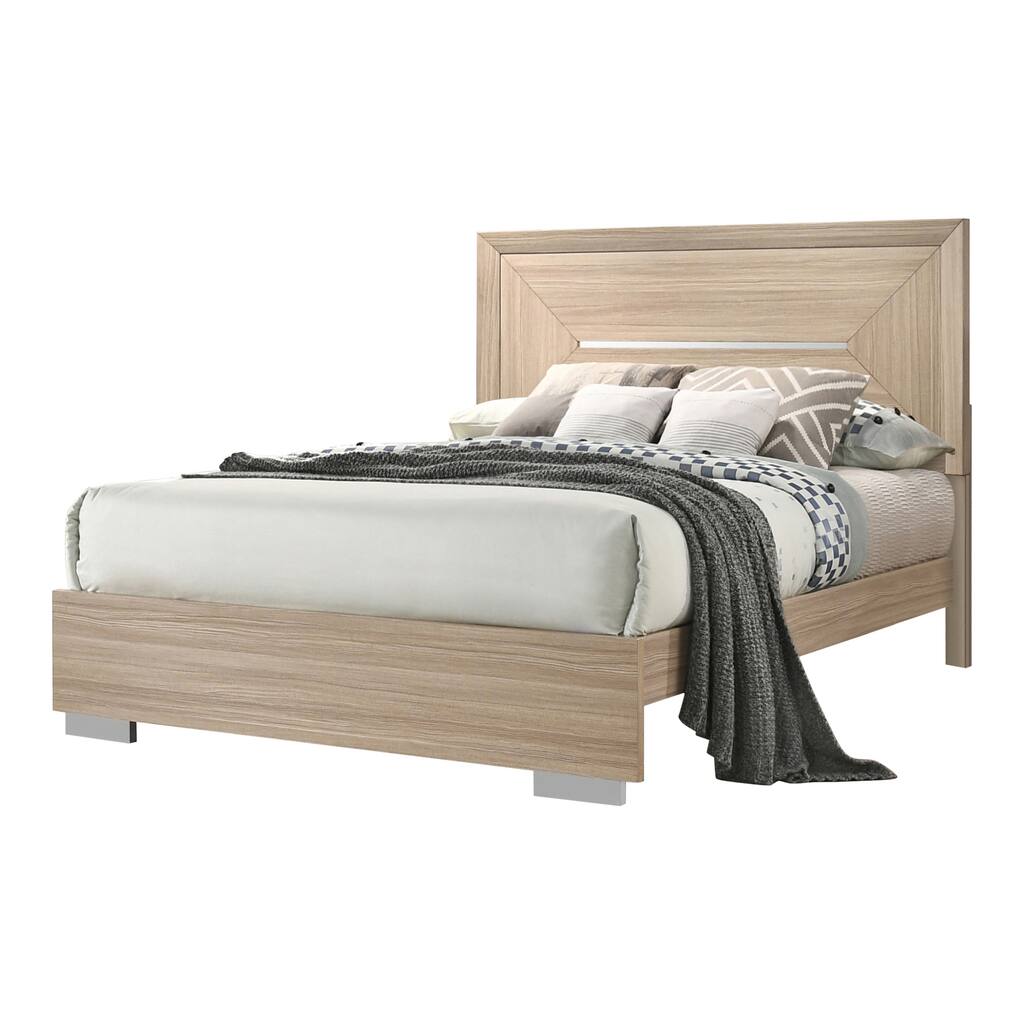 Casserly Rustic Beige Panel Bed - Overstock - 31276827