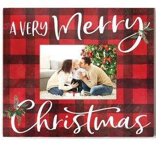 13"x15" Red & White Buffalo Check "Merry Christmas" Wooden Photo Frame ...