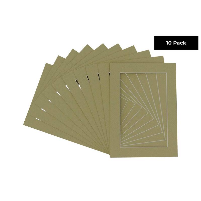 Pack of TEN 6x10 Mats Bevel Cut for 4x8 Photos - Acid Free Valley Green ...