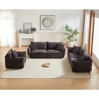 Spacious Convertible Sleeper Sofa with Chaise and Ottoman Bench ...