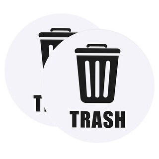 Trash Stickers Decals Bin Labels 5" Large Vinyl for Trash Can, White ...