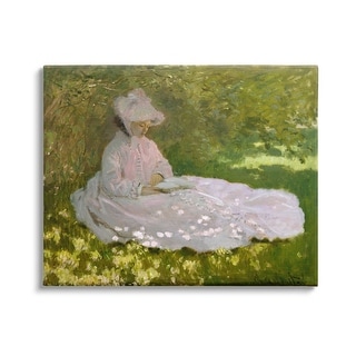 Stupell Springtime Classic Claude Monet Painting Female Portrait Canvas ...