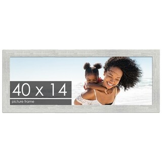 40x14 Distressed/Aged White Washed Wood Picture Panoramic Frame ...