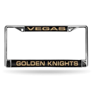 NHL Vegas Golden Knights Laser Chrome Acrylic License Plate Wall Frame ...