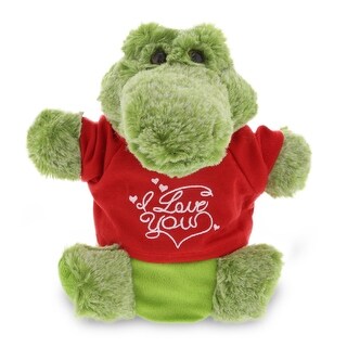 DolliBu I LOVE YOU Valentine Plush Super Soft Alligator Hand Puppet - 9 ...
