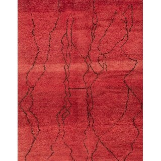 Ahgly Company Machine Washable Abstract Ferrari Red Area Rugs - Bed ...