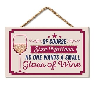 Size Matters Hanging Wood Sign 9.5" x 5.75" Made in the USA - Multi ...