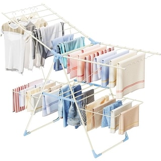 Collapsible Drying Rack, 2 Tier Large Drying Rack, 33 Racks - 22.7"D x ...