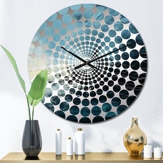Designart "Minimalism Black And Blue Hurricane" Blue Storms Clocks ...