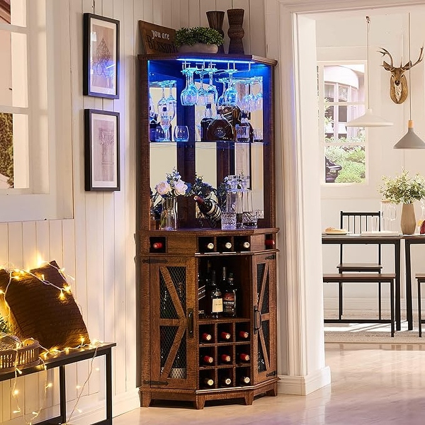 Farmhouse Corner Bar Storage Cabinet Wine Bar Cabinet Bar Cabinet On Sale Bed Bath Beyond 40646482