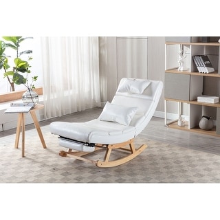Modern Comfortable Upholstered Rocking Chair Living Room Chair, Solid ...