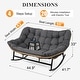 FINCATI Double Papasan Rocking Chair Outdoor Indoor, 700 lbs Heavy-Duty ...
