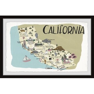 'Illustrated Map of California' Framed Painting Print - Bed Bath ...