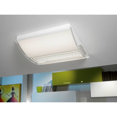 Eglo Grado Satin LED Flush Mount with Satin Glass - Overstock - 32245991