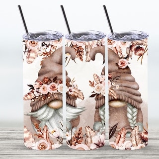 Boho Gnomes 20 Oz Skinny Metal Tumbler w/Lid and Straw - Multi - Bed ...
