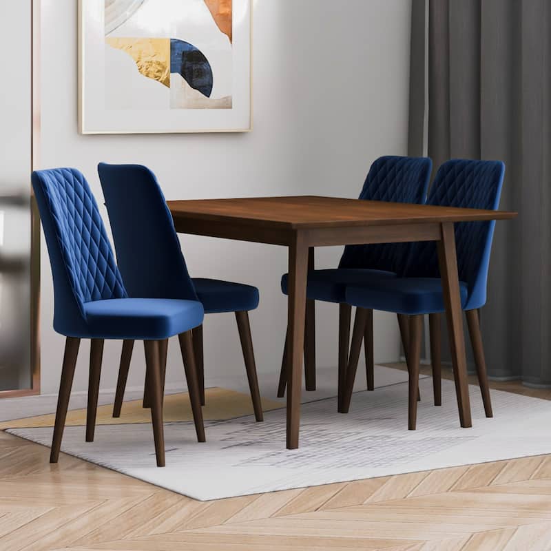 Even Modern 5 Piece Solid Wood Dining Table and Chair Set - Overstock ...