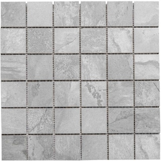 Wells Stone 2in x 2in Grey Porcelain Floor and Wall Tile - Bed Bath ...