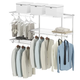 Gymax Custom Closet Organizer Kit 3 to 5 FT Wall-mounted Closet System ...