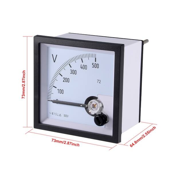 AC 0-500V Analog Panel Voltage Gauge Volt Meter 72 1.5% Error Margin ...