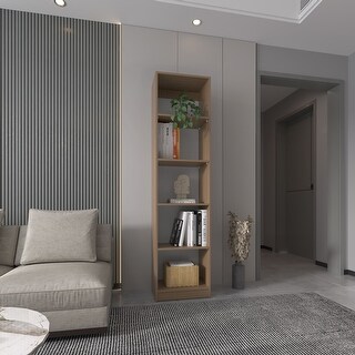 XS Bookcase Compact Bookshelf with Multiple Shelves,Easy to Assemble ...