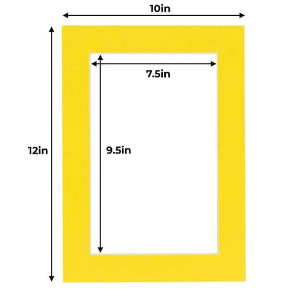 10x12 Mat for 8x10 Photo - Yellow Matboard for Frames Measuring 10 x 12 ...