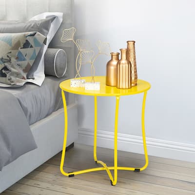 18 inch Round Metal Sofa Side Table End Table - Overstock - 32474813