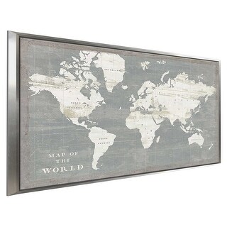 "Slate World Map" Print on Floating Canvas - Bed Bath & Beyond - 36403723