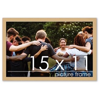 15x11 Traditional Natural Complete Wood Picture Frame with UV Acrylic ...