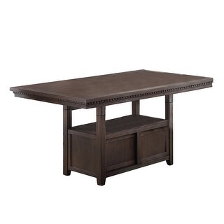 Maci 75 Inch Counter Height Dining Table with Cabinet and Shelf, Brown ...