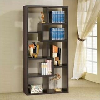 Asymmetrical Bookcase Geometric Design Brown - 52 x 63 - Bed Bath ...