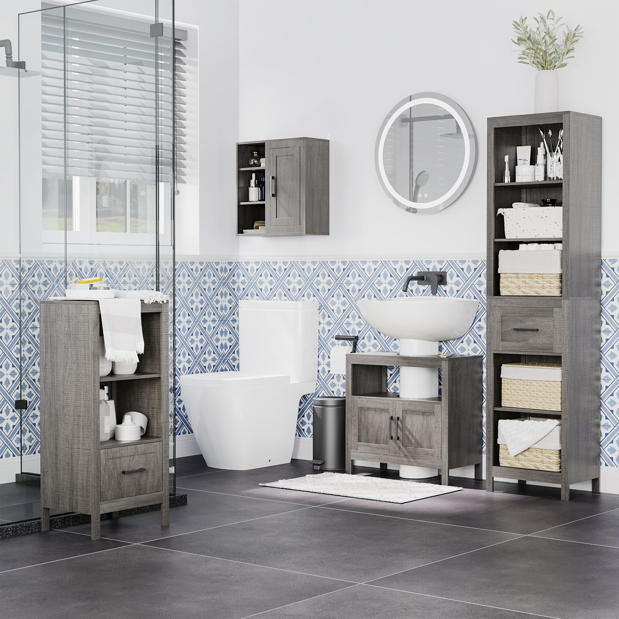 Grey under sink bathroom cabinet store