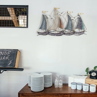 Adeco 3D Metal Ship Wall Decoration Sailboat Wall Sculpture - Bed Bath ...