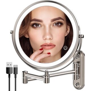 Illuminated wall-mounted vanity mirror 3 colours LED lights Touch ...