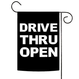 Black and White Drive Thru Open Outdoor Rectangular Mini Garden Flag 18 ...