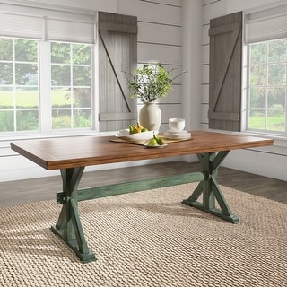 Eleanor 78-inch Oak Dining Table with X-base by iNSPIRE Q Classic - Bed ...