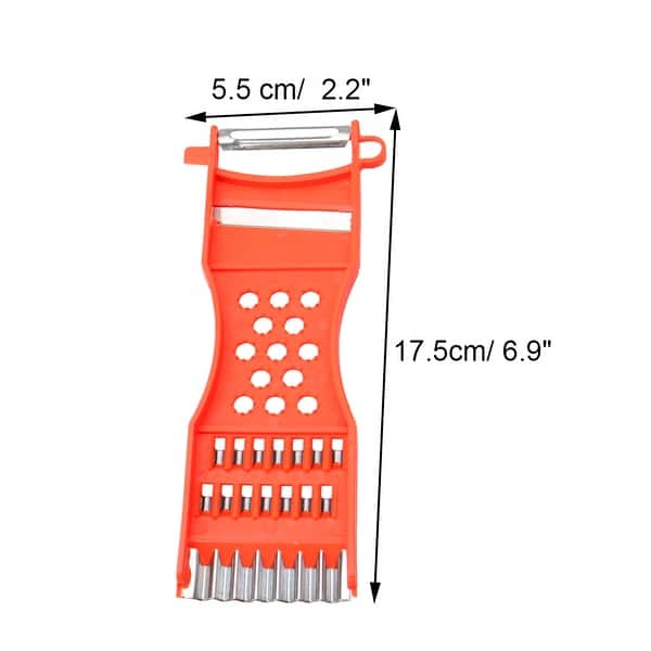 3 Pcs Orange Red Plastic Metal Scraper Fruit Grater Slicer Vegetable ...