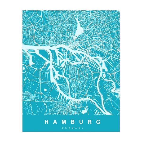 Hamburg Germany Hamburg City Map Germany Maps Urban Art Print/Poster ...