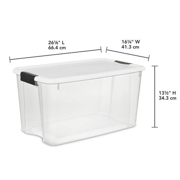 Sterilite 70 Quart Ultra Storage Container Box (4 Pack) & 6 Quart Tote ...