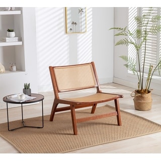 Solid Wood Woven Accent Chair Lounge Chair - Bed Bath & Beyond - 37011230