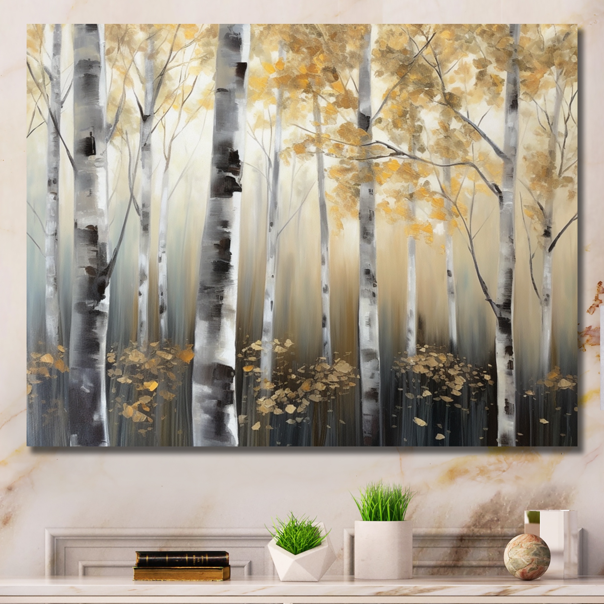 Birch tree wall art store