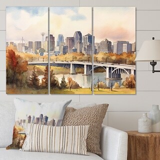 Designart "Edmonton Landscape" Canadian Canvas Wall Art Set - Bed Bath ...