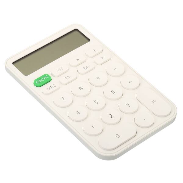 12 Digit LCD Display Small Desk Basic Calculator Battery Powered White ...