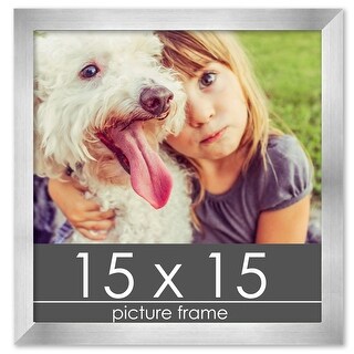 15x15 Frame Silver Pewter Wood Picture Square Frame - Included - Bed ...