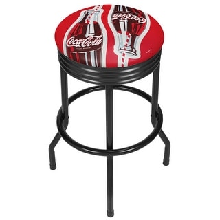 Coke Black Ribbed Bar Stool - Coca-Cola Twin Bottles with Straw Bottle ...