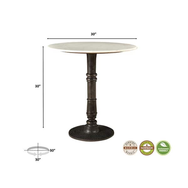 Aterberry 30-inch Marble Top Dining Table - 30" W - Bed Bath & Beyond ...